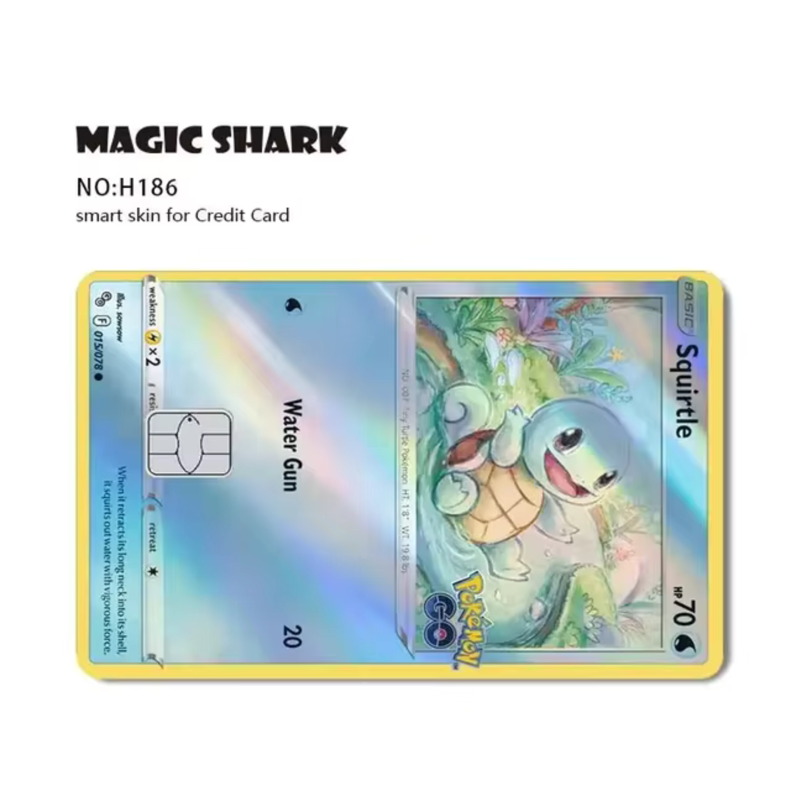 Magic Shark - Pokemon Squirtle Foil Debit Card Sticker | Otaku Takeout
